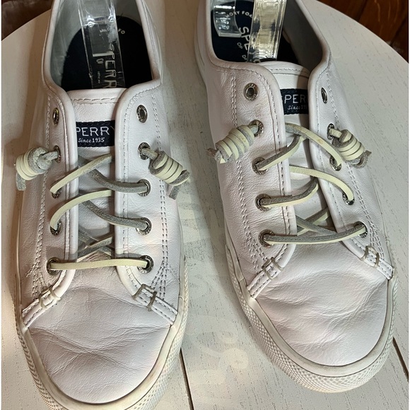 Sperry | Shoes | Sperry White Top Sider Leather 95 Slipon Sneaker ...